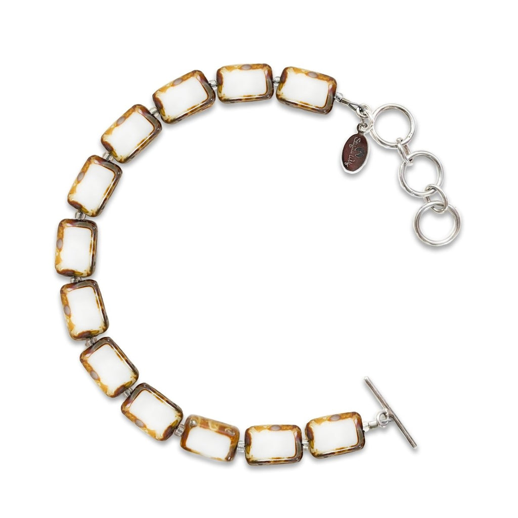 White Beaded Bracelet - Beaded Glass Jewelry – Stefanie Wolf Designs