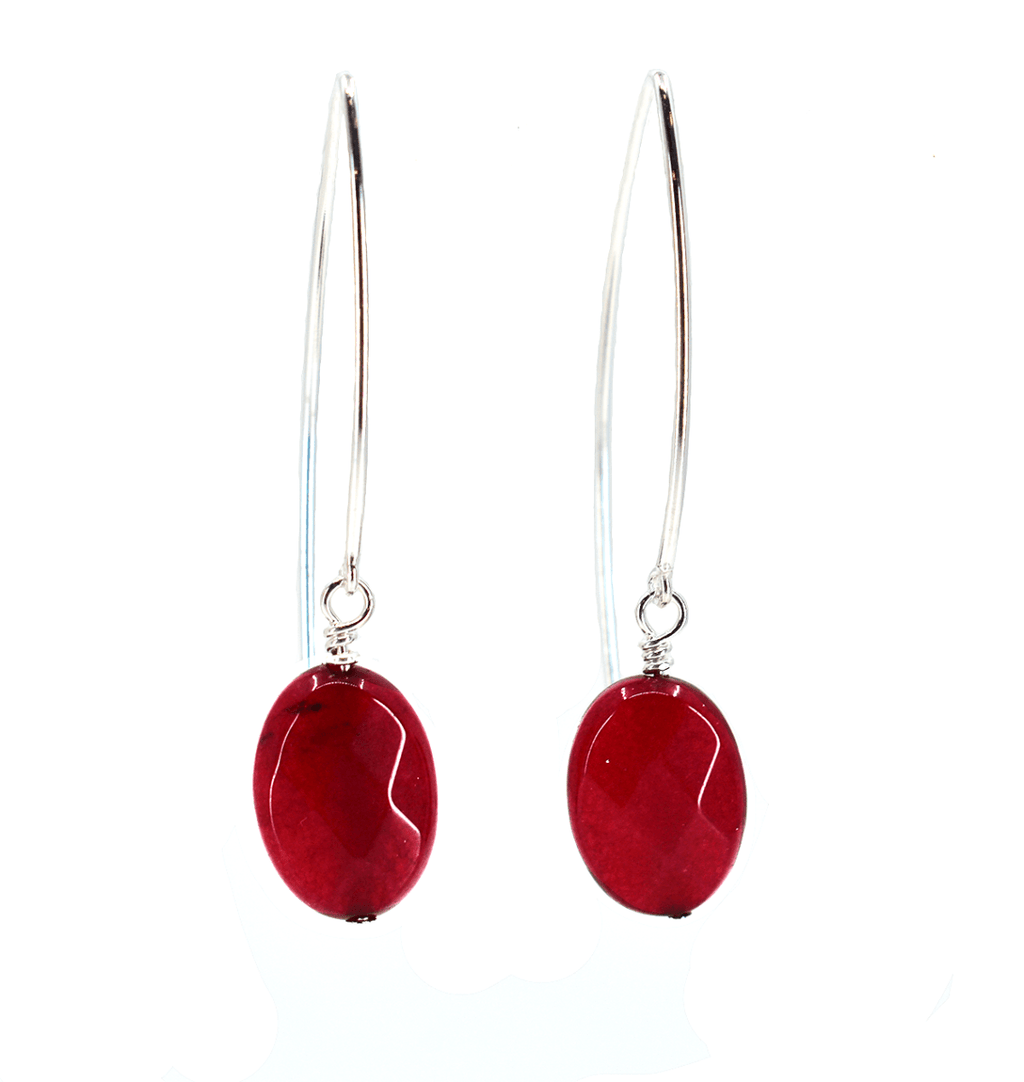 Ruby Red Jade Wishbone Earrings – Stefanie Wolf Designs